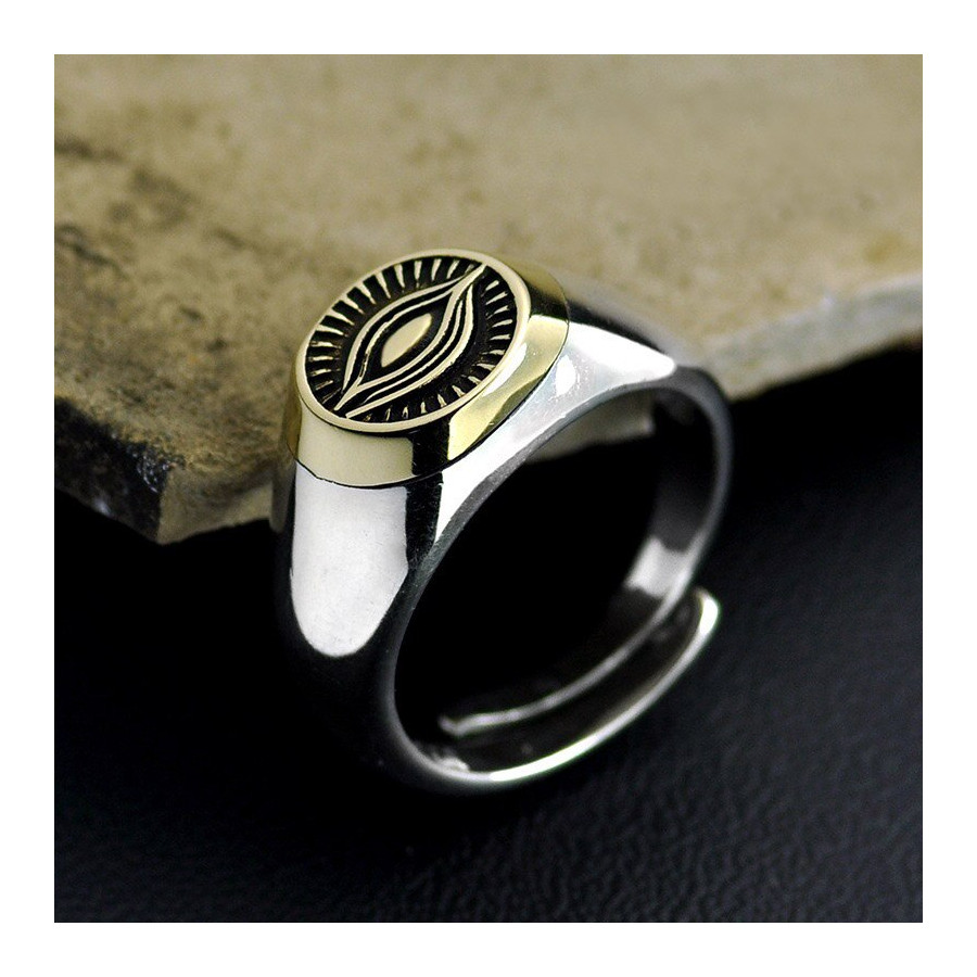 Masonic Mens Ring - 925 Sterling Silver All-seeing Eye ring For Sale