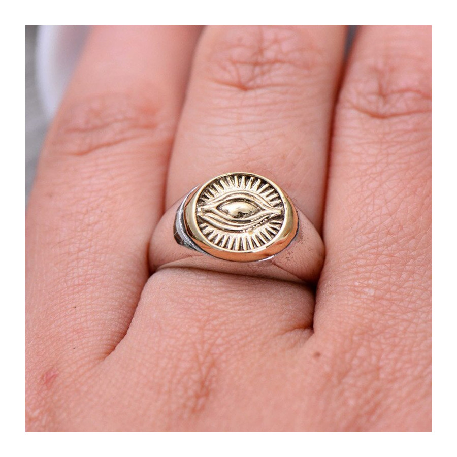 Masonic Mens Ring - 925 Sterling Silver All-seeing Eye ring For Sale